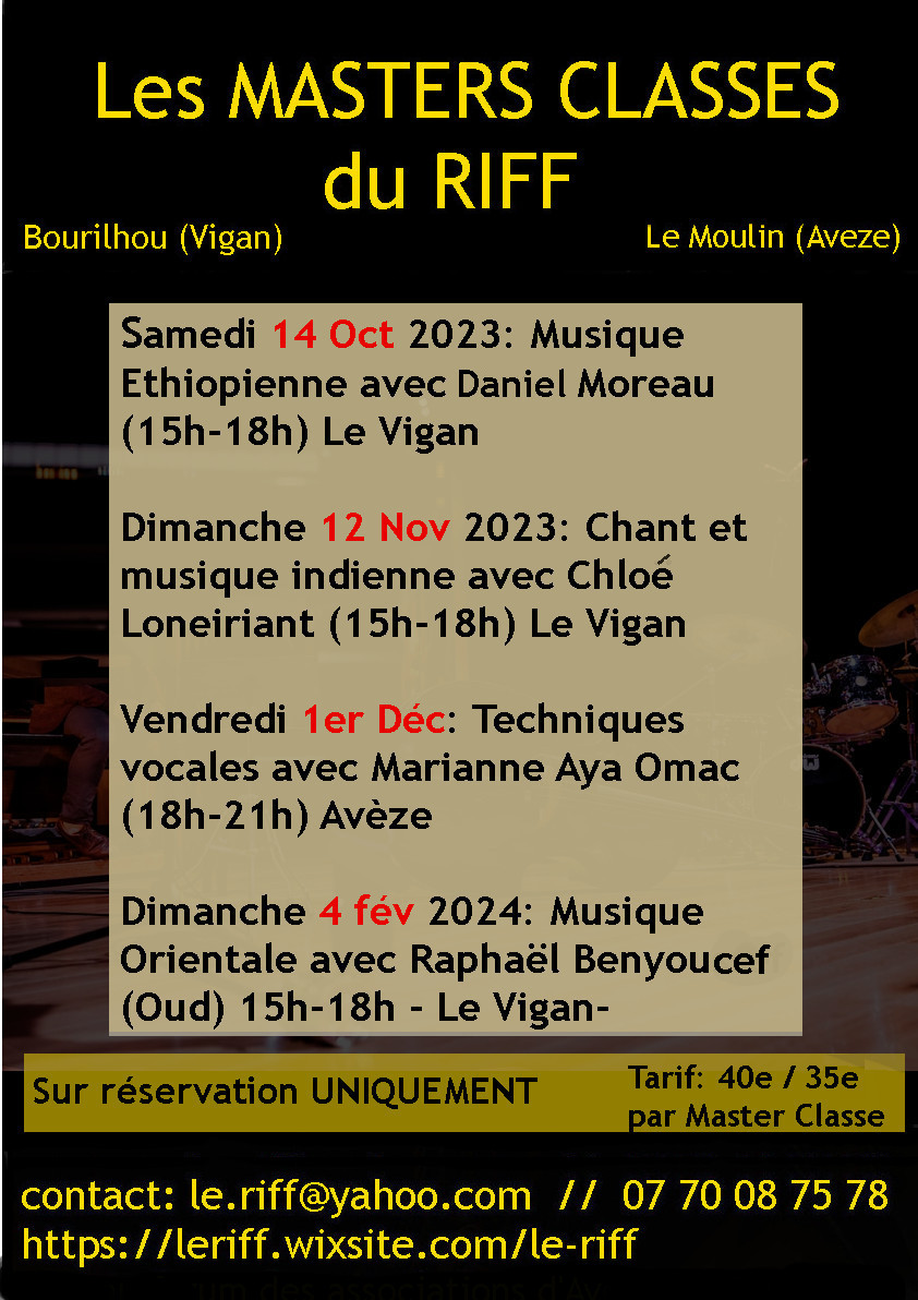 Master Classe Stage musique Orientale - Dimanche 4 février 2024 ...
