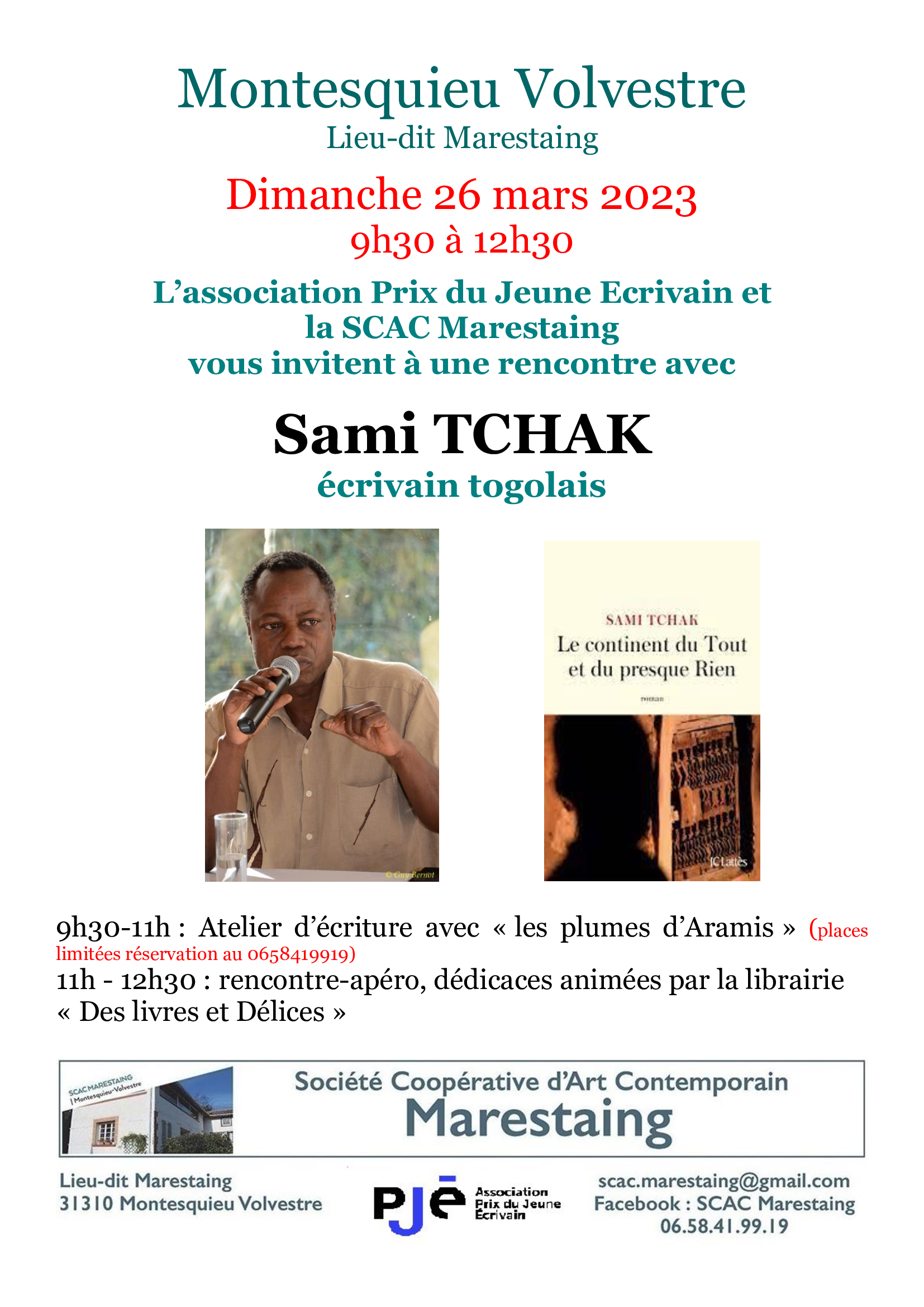 Rencontre avec l'écrivain togolais Sami Tchak - Dimanche 26 mars ...