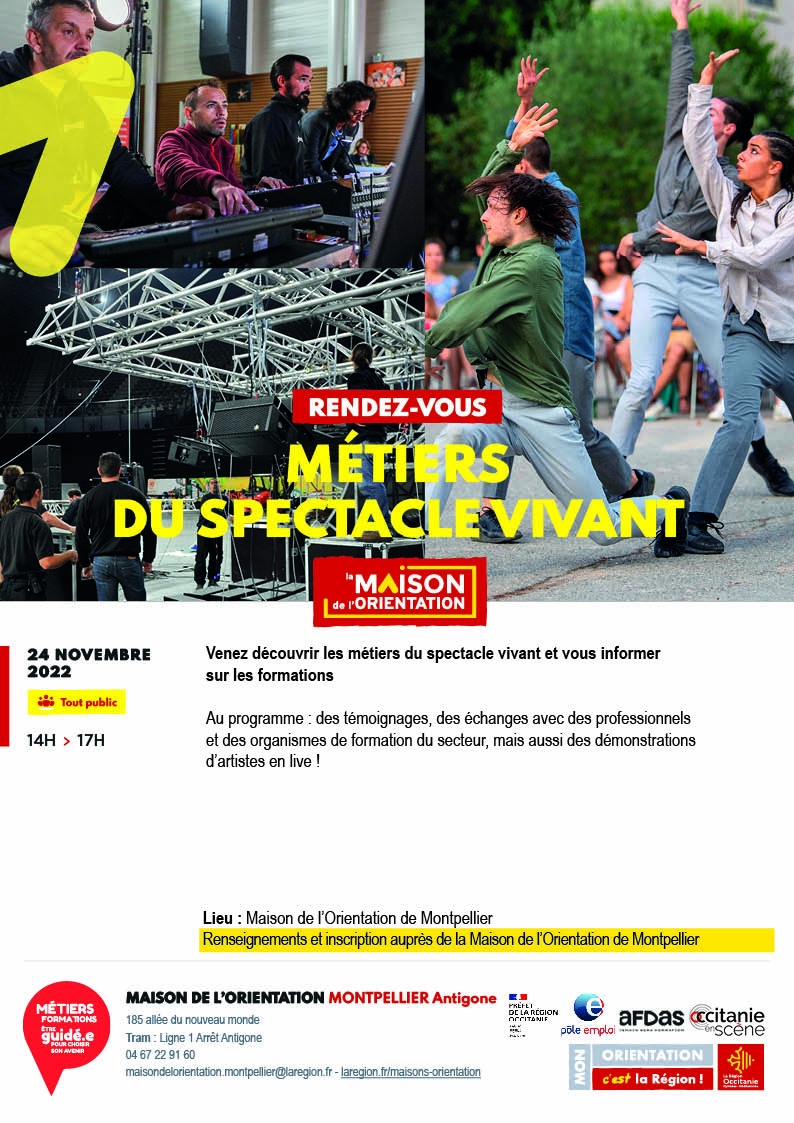 Métiers du spectacle vivant - Jeudi 24 novembre 2022 - Région Occitanie ...