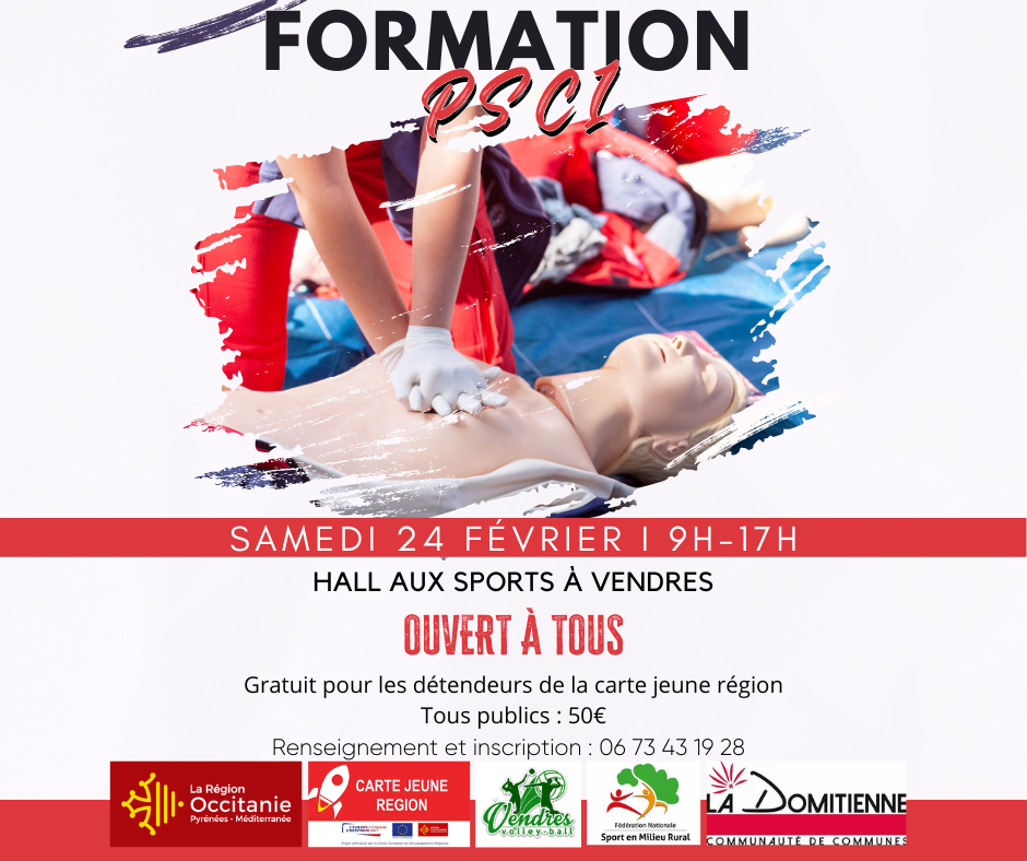 Formation PSC1 - Samedi 24 février 2024 - Région Occitanie / Pyrénées-Méditerranée