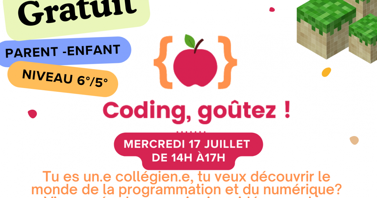 Après-midi "coding – goûter" organisé par la Compagnie du Code mercredi ...